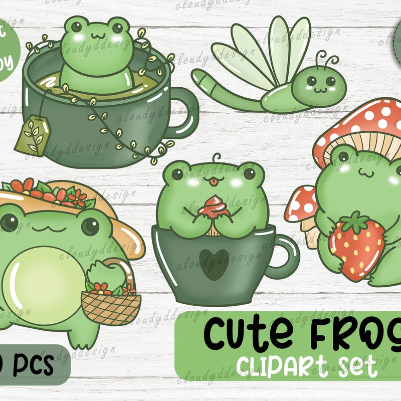 Cute Kawaii Frog Art - Etsy