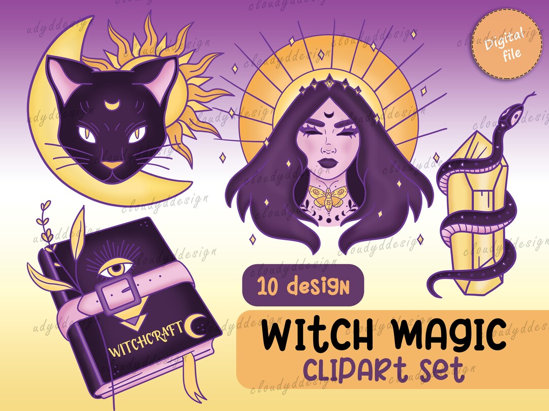 Dark Witch Clipart , Witch Clip Art PNG, Magic Clip Art, Mystical ...