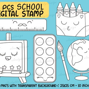 Kawaii School Supplies Clipart ,PNG, School Doodle Clipart , Back to ...