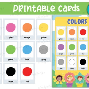 11 Printable COLORS Flashcards for Kids, Educational Toy for Toddlers ...