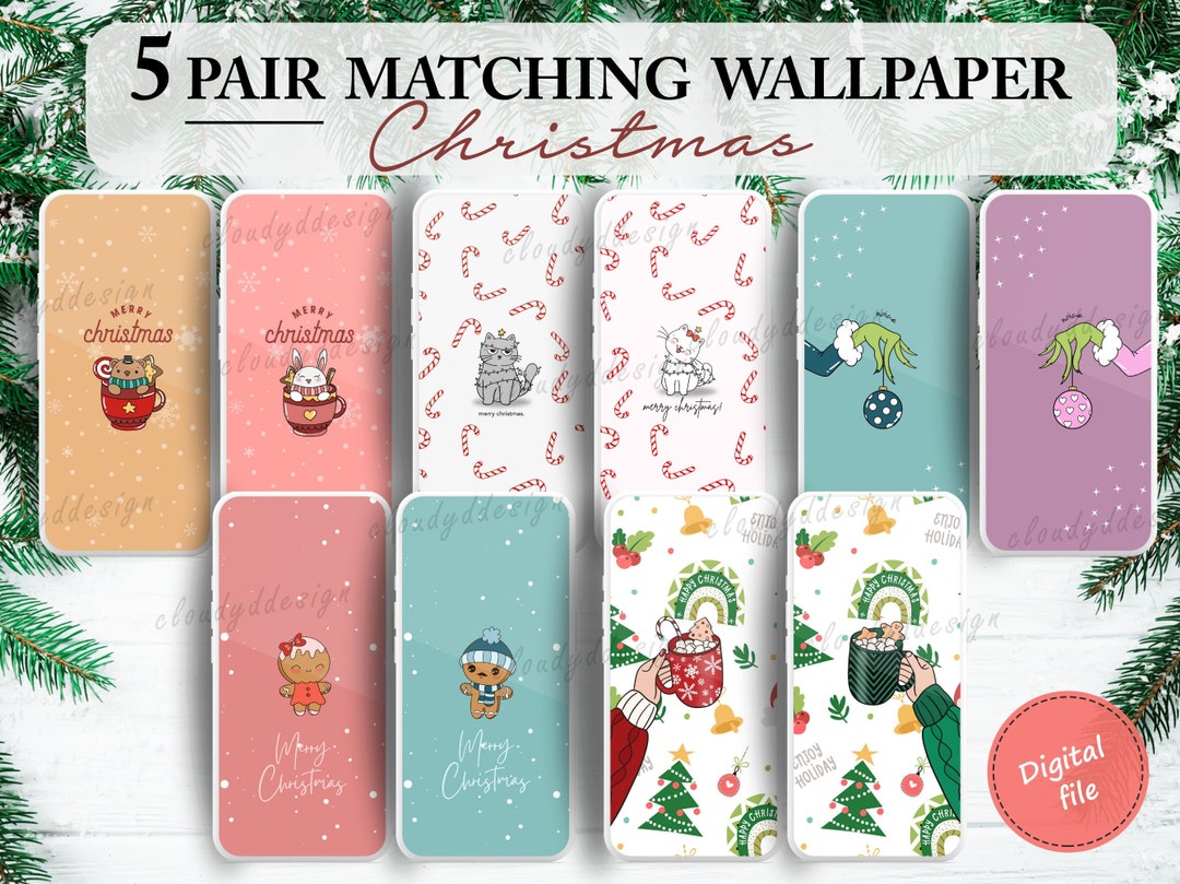 Christmas Wallpaper, Matching Wallpaper for Couples, Friends, Phone ...