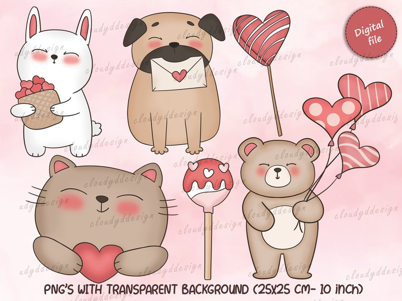 Valentine's Day Clipart ,PNG, COMMERCIAL USE, Valentine's Day Png ...