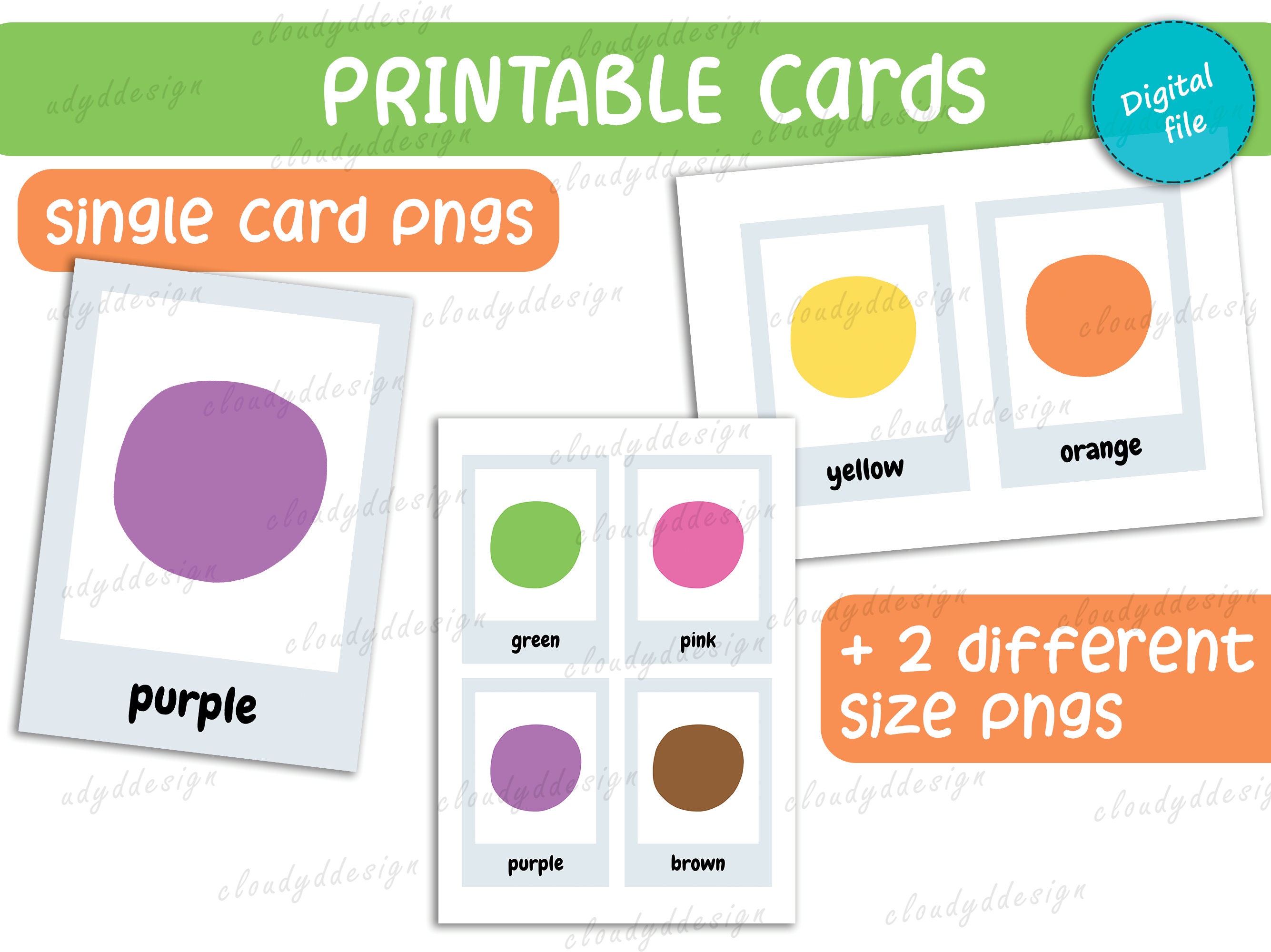 11 Printable COLORS Flashcards for Kids, Educational Toy for Toddlers ...