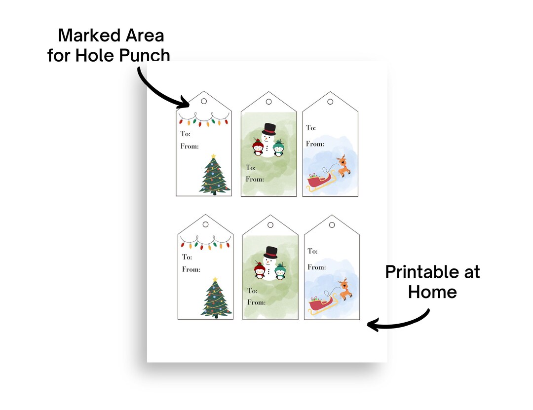 Christmas/holiday Printable Gift Tag - Etsy