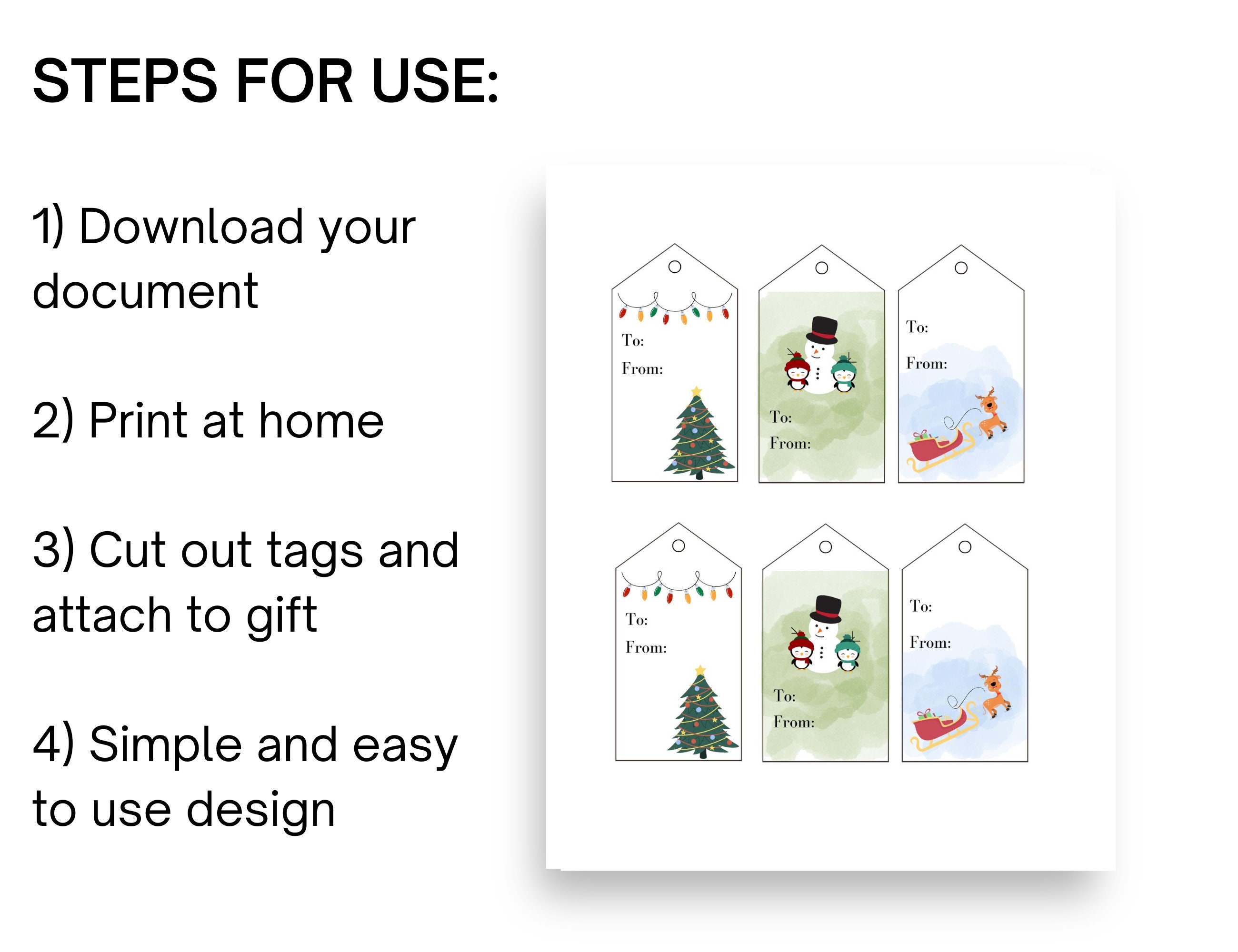 Christmas/holiday Printable Gift Tag - Etsy