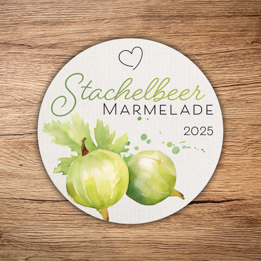 12 High-quality "gooseberry Jam" Labels, Round - Etsy