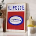 IL PESCE Digital Art Print, Italian Flashcard Series, Sardine One-line Drawing, Kitchen Decor ...