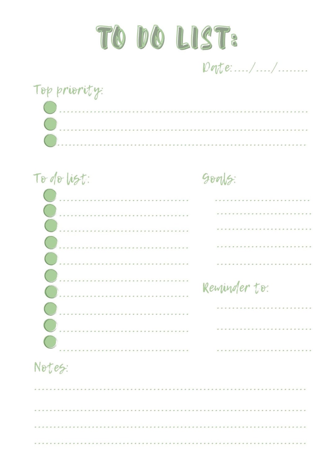 Daily Planner Monthly Planner to Do List Planner Template Instant ...