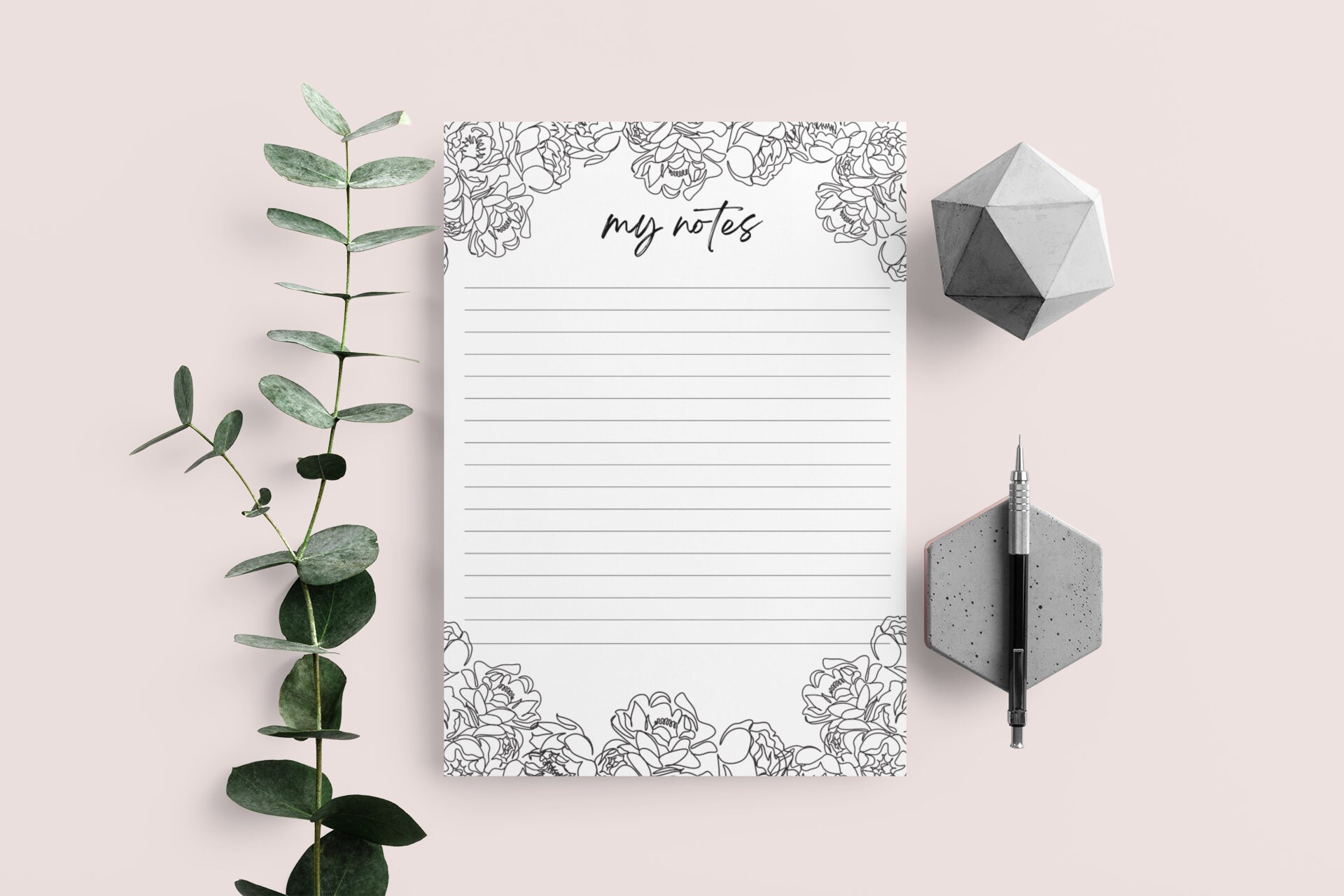 Line Art Notes Page 05 - Etsy