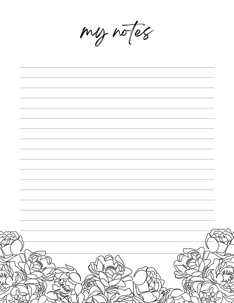 Line Art Notes Page 03 - Etsy