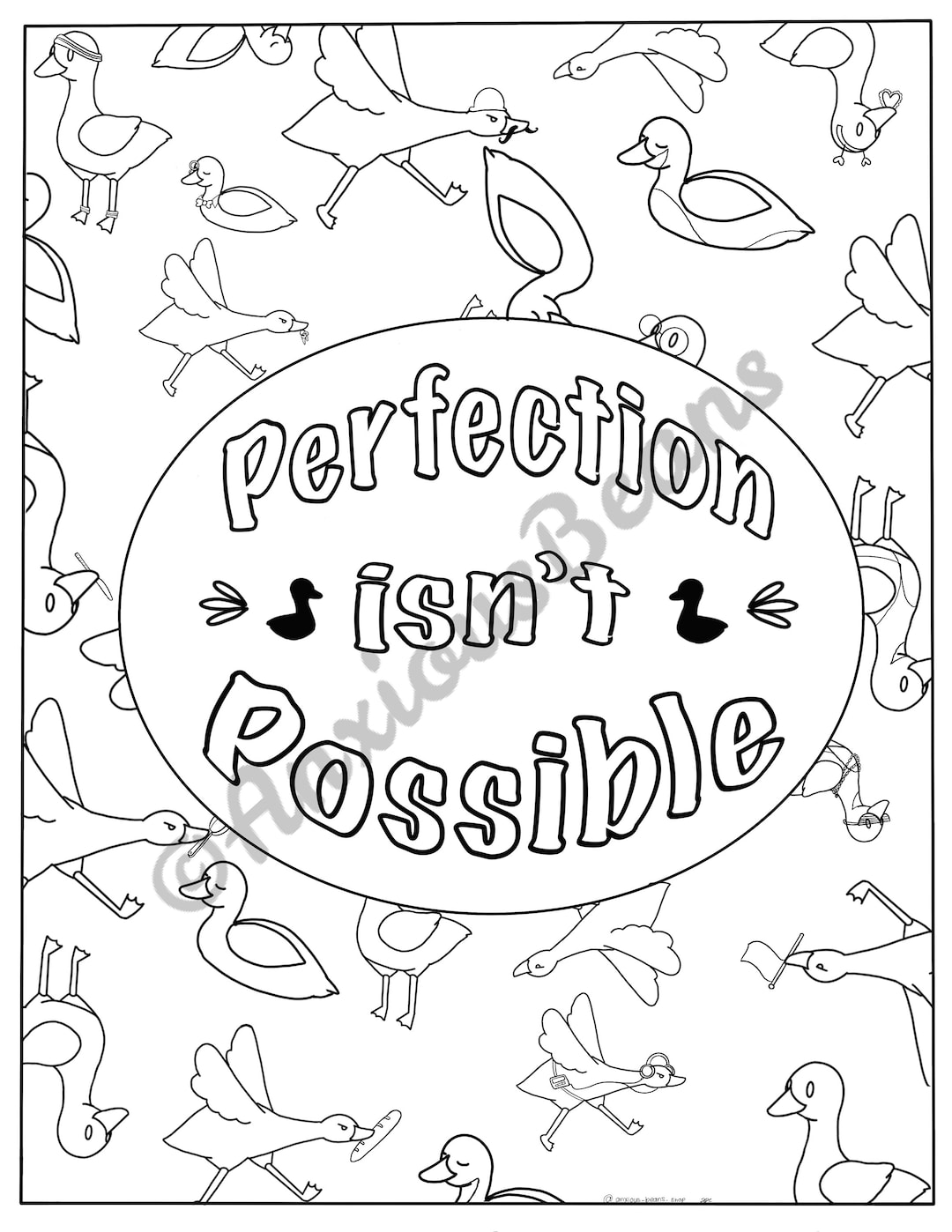 Perfection Isn't Possible Coloring Sheet - Etsy