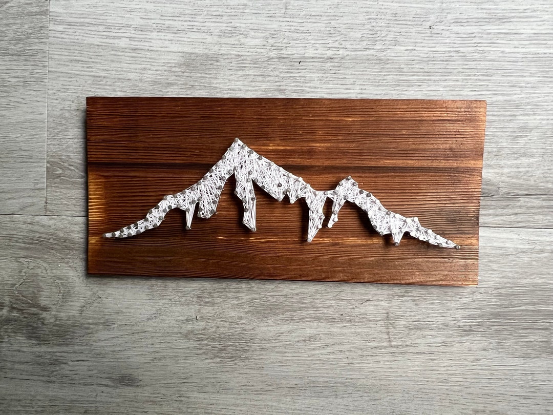 Custom Mountain String Art | Mountain Range/ski Slope Outline Wallart ...