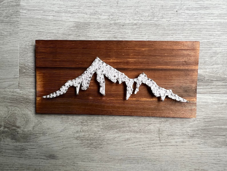 Custom Mountain String Art | Mountain Range/ski Slope Outline Wallart - Etsy