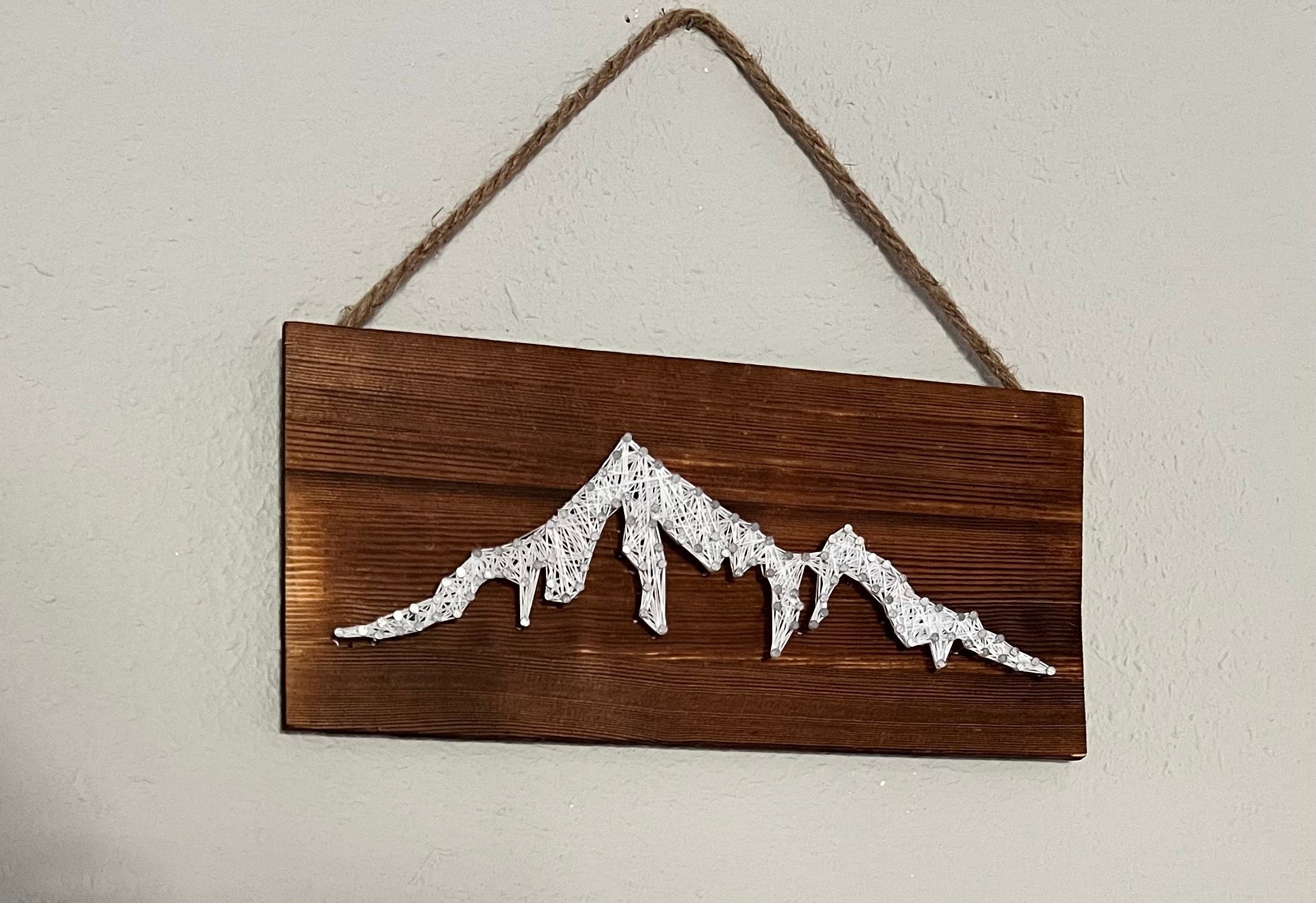 Custom Mountain String Art | Mountain Range/ski Slope Outline Wallart ...