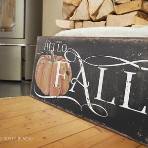 Large Hello Fall Sign Big Rustic Fall Porch Sign Farmhouse Autumn Decor ...