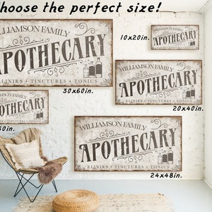Personalized Apothecary Sign Pantry Signs Vintage Pharmacy Kitchen ...