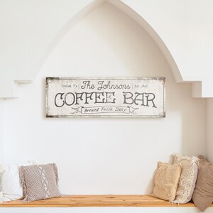 Large Coffee Bar Sign Custom Coffee Station Sign Kitchen Decor Coffee ...