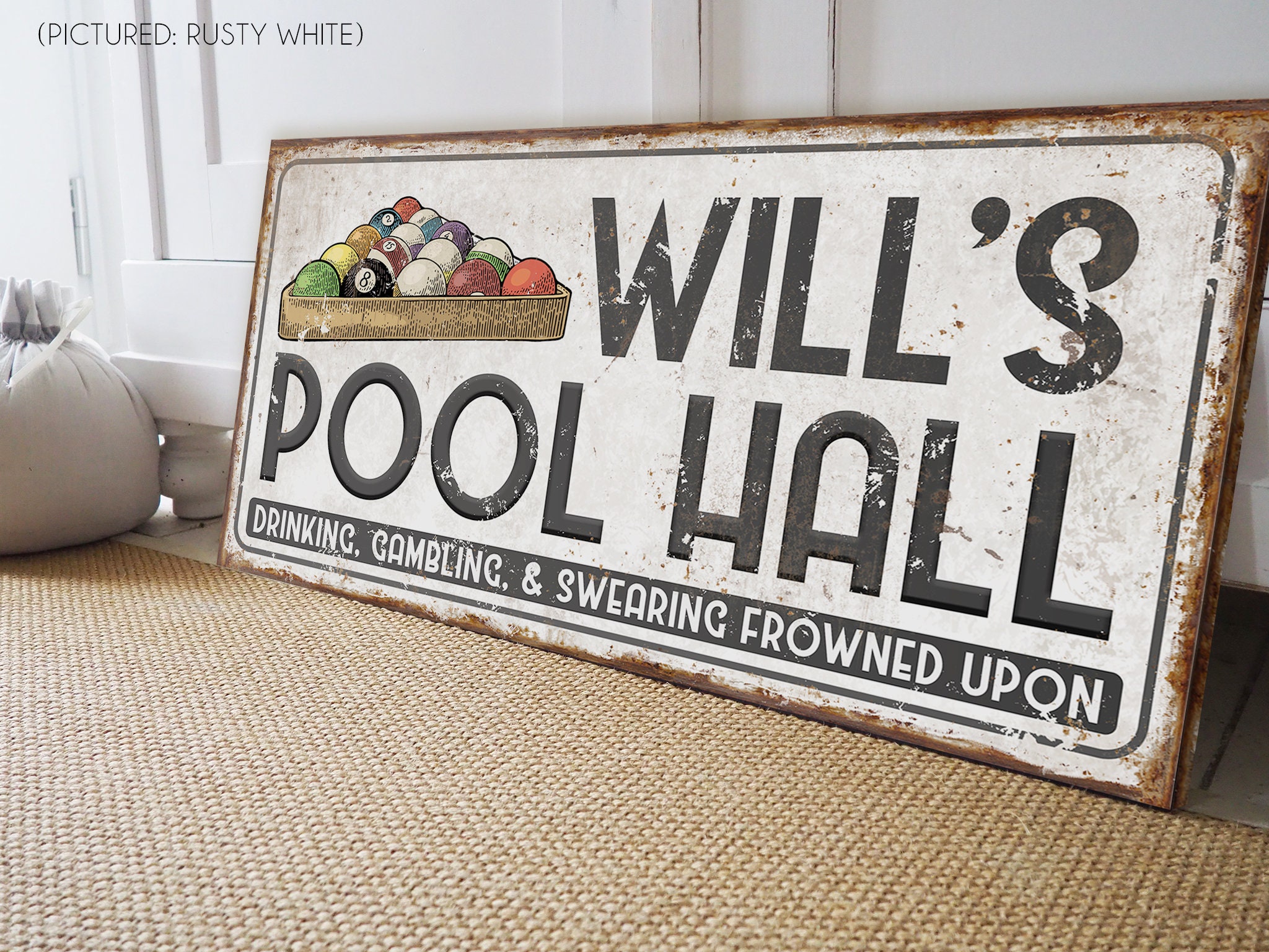 Custom Pool Hall Sign Personalized Billiards Room Sign Vintage - Etsy