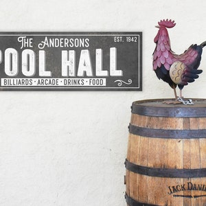 Billiards Lounge Sign, Pool Hall Sign, Basement Man Cave Decor ...