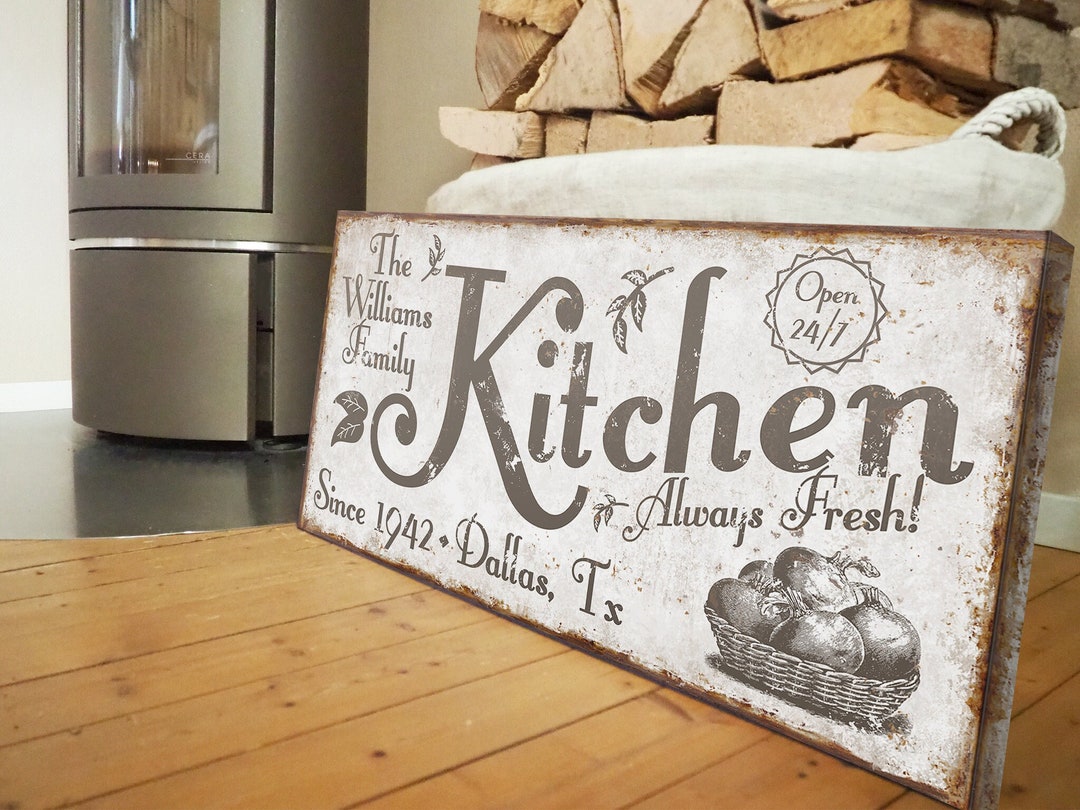 Personalized Kitchen Sign Custom Gifts for Her Mom Mothers Day Rustic ...