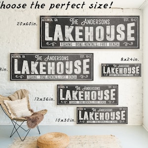 Custom Lake House Sign for Front Porch Lake Cabin Decor Rustic Lake ...