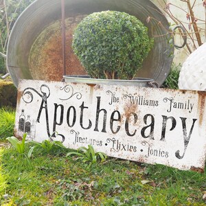 Apothecary Sign Vintage Personalized Family Name Sign for Kitchen Decor ...