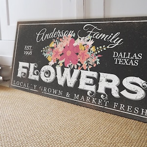 Custom Fresh Flowers Sign Personalized Garden Decor Outdoor Garden Gate ...