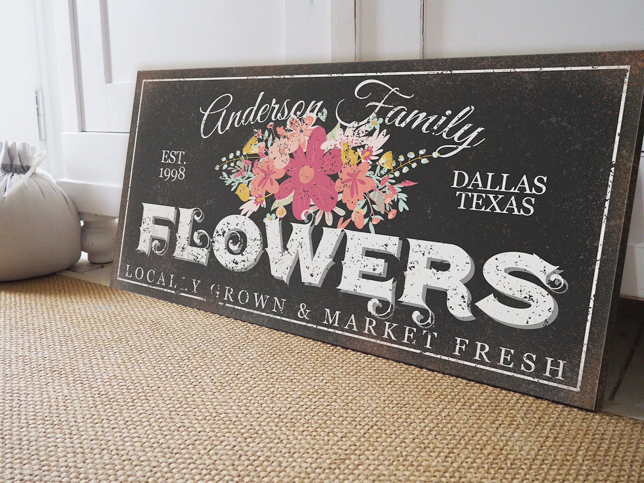 Custom Fresh Flowers Sign Personalized Garden Decor Outdoor - Etsy