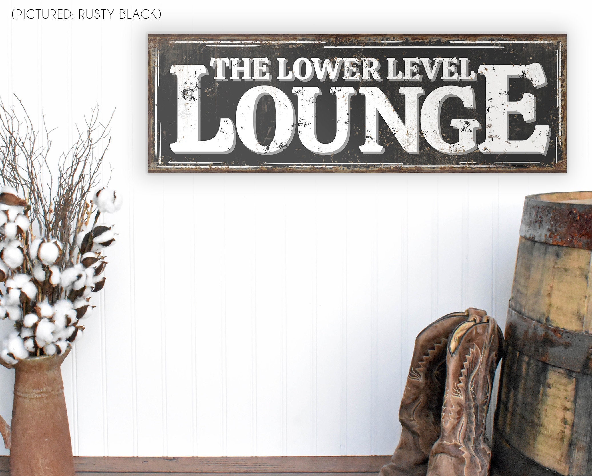 Lower Level Lounge Sign Basement Wall Art Farmhouse Home Decor - Etsy