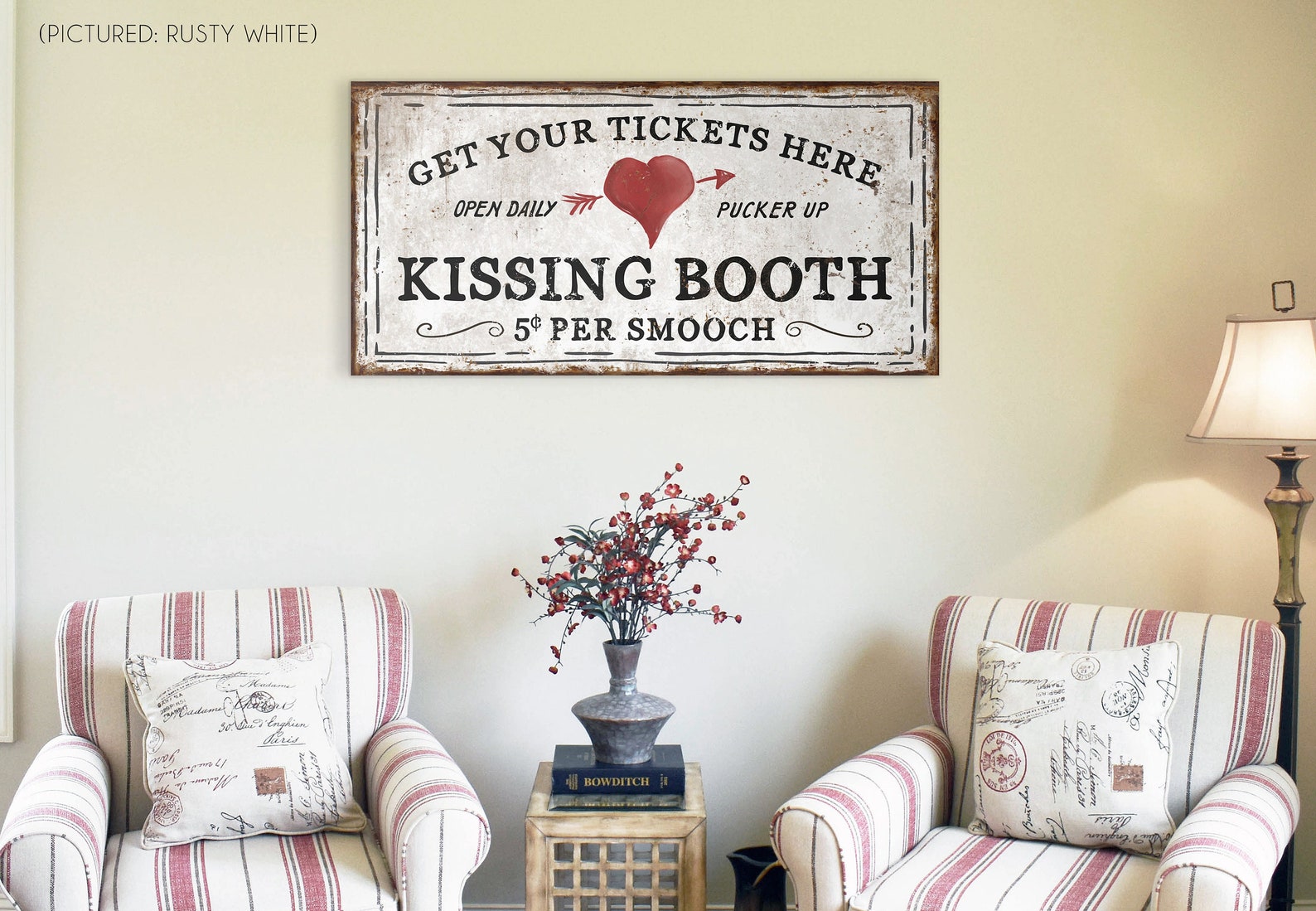 Kissing Booth Valentines Day Sign Valentines Front Porch Decor Modern ...