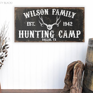 Custom Hunting Camp Sign Personalized Hunting Cabin Decor for Dad ...