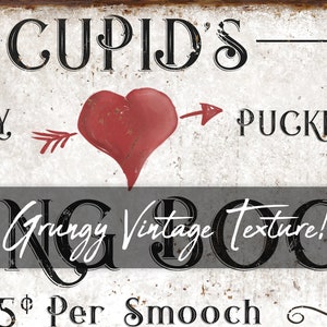 Cupid's Kissing Booth Valentines Day Sign Front Porch Decor French ...