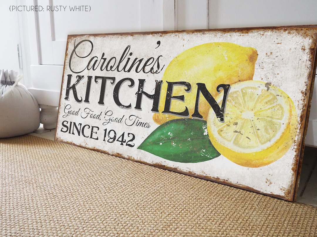 Custom Farmhouse Kitchen Sign Lemon Decor Rustic Home Decor Gift Ideas ...