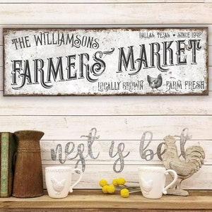 Custom Farm Sign Farmers Market Signs Personalized Kitchen Decor Rustic ...