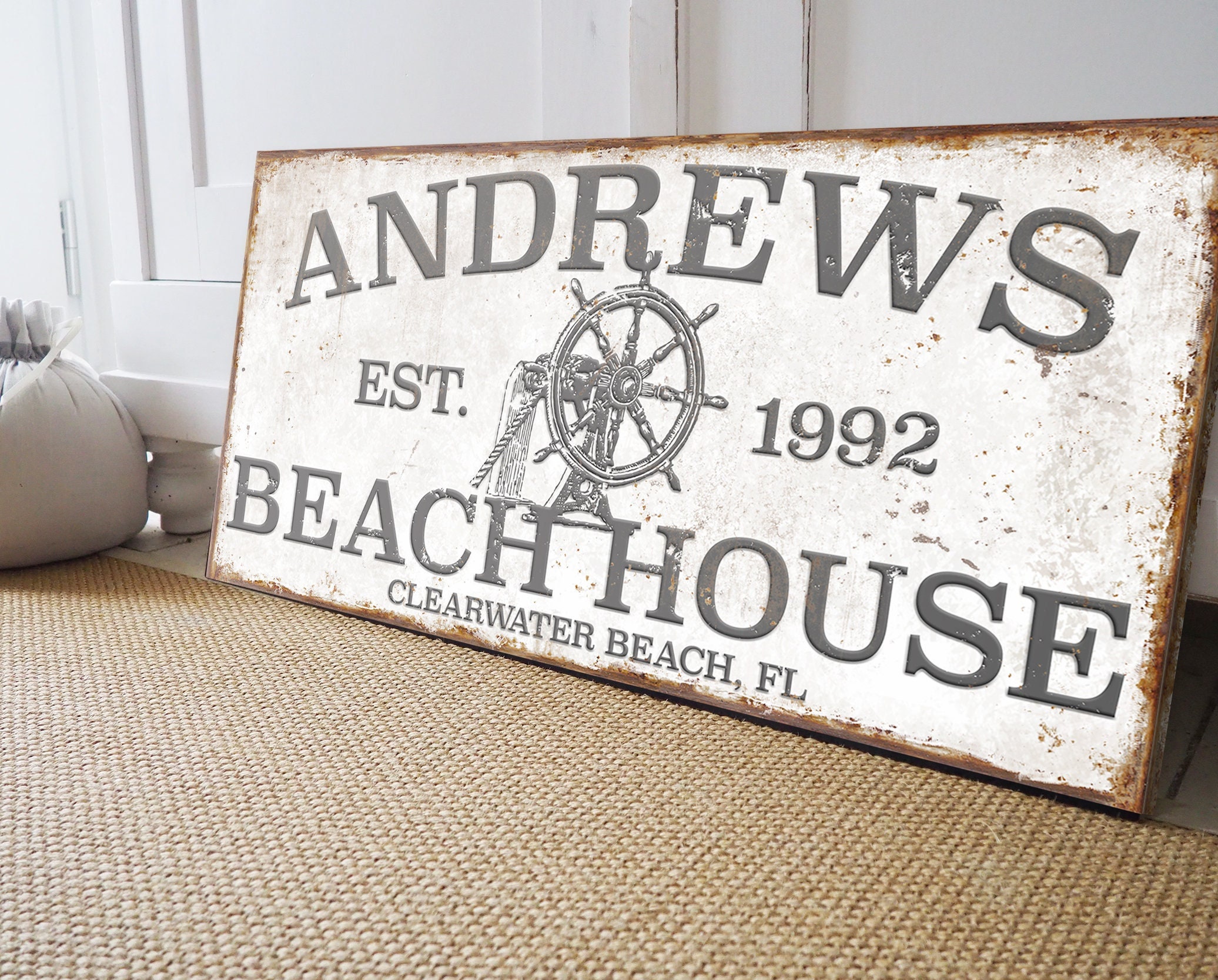 Custom Beach House Sign Personalized Beach Decor Rustic - Etsy