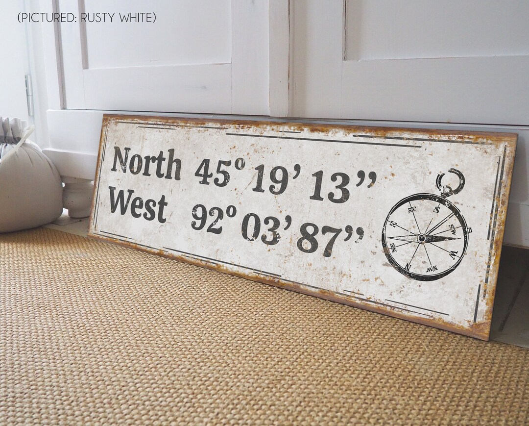 Custom GPS Coordinates Sign Personalized Latitude Longitude Signs ...