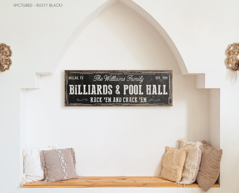 Custom Man Cave Wall Art Personalized Pool Hall Sign Vintage - Etsy