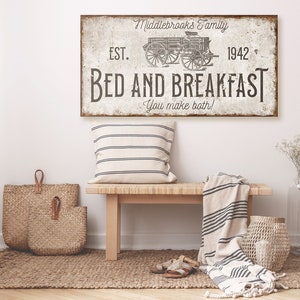 Custom Bed and Breakfast Sign Personalized Airbnb Signs Rustic Home ...