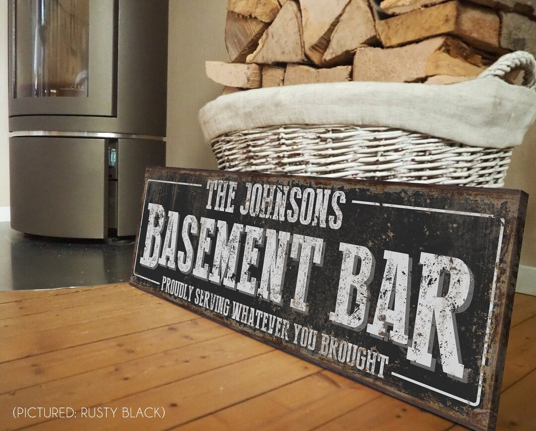 Personalized Basement Bar and Grill Sign Custom Man Cave Decor Gift ...