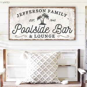Personalized Pool Signs Vintage Poolhouse Sign Large Pool Deck Patio ...