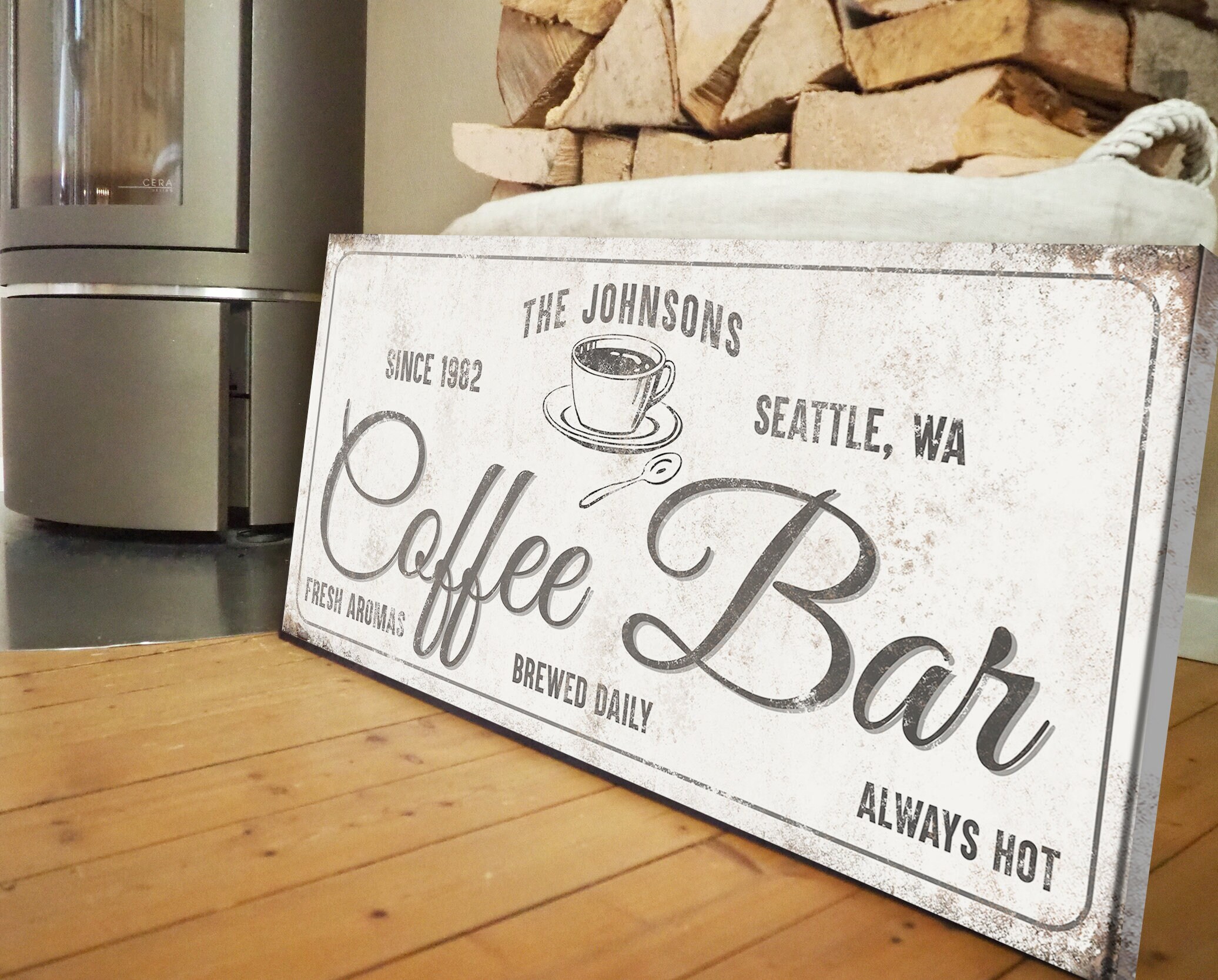 Personalized Coffee Bar Sign Custom Coffee Station Sign - Etsy