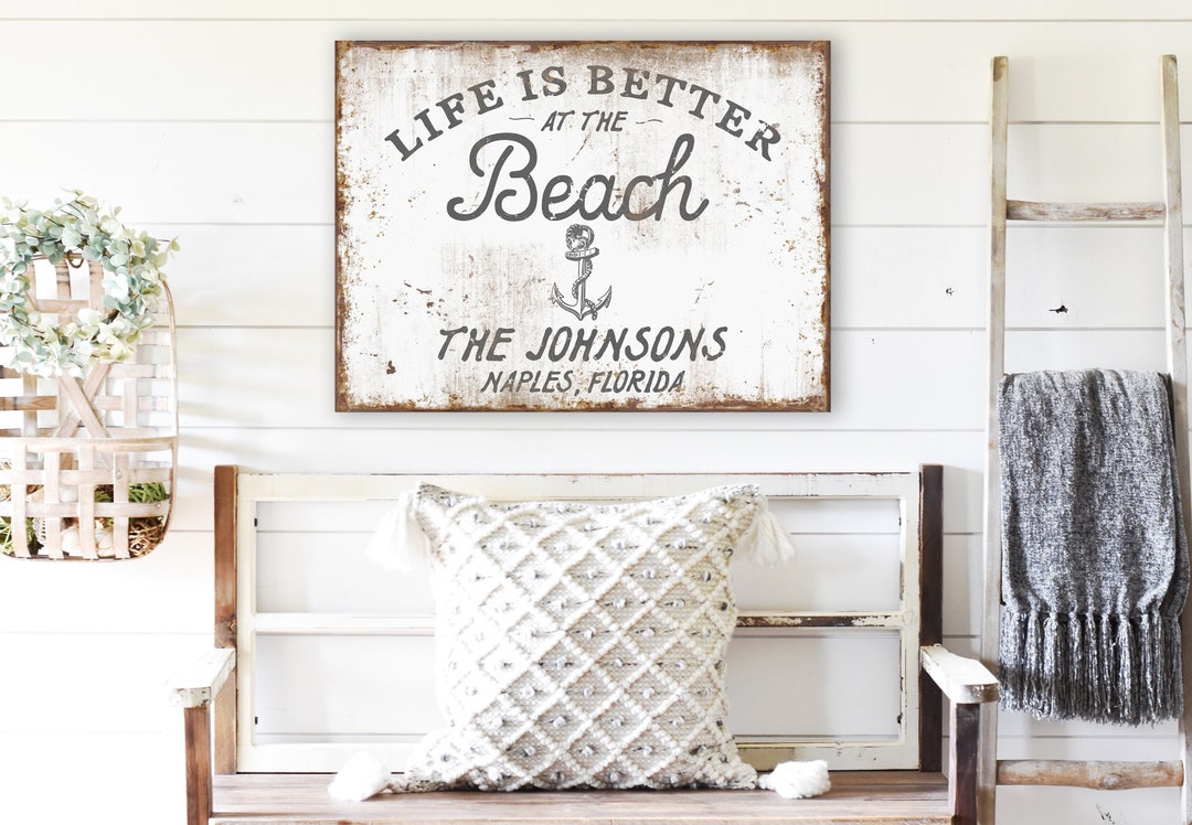 Custom Beach House Sign Personalized Personalized Beach Signs Life is ...