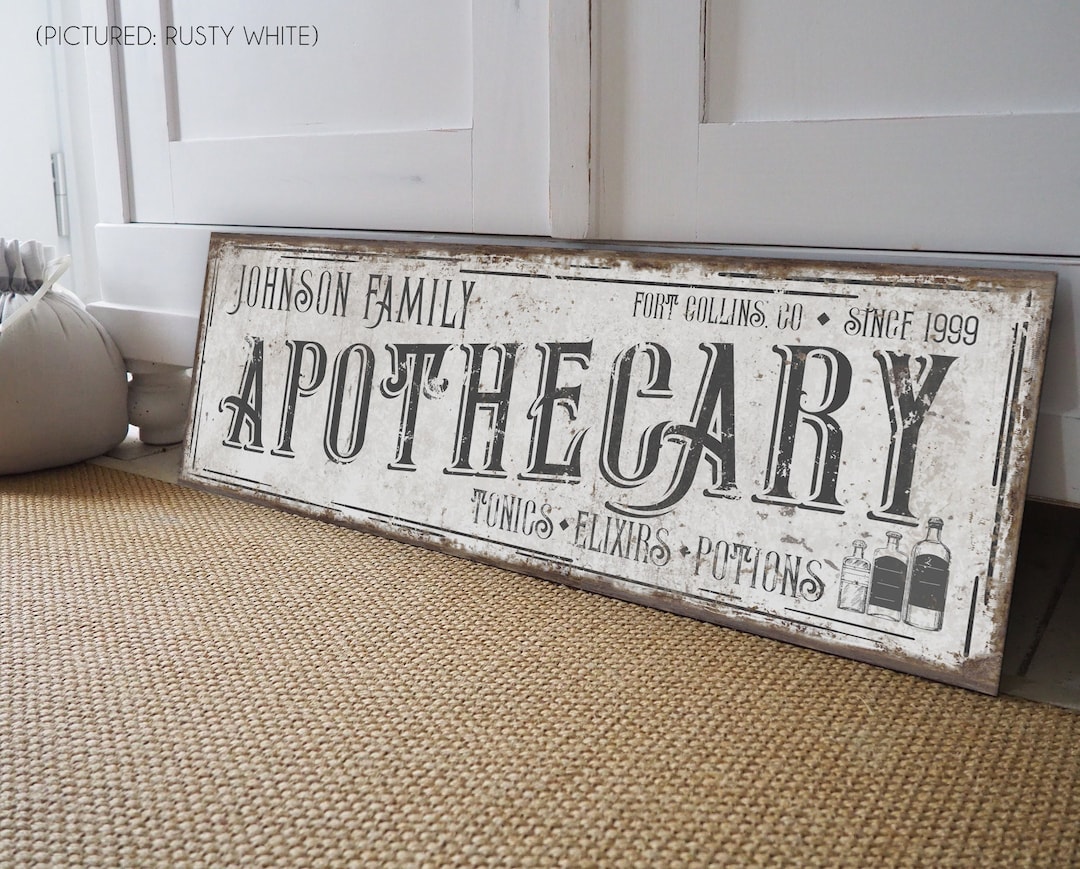 Custom Apothecary Sign for Pharmacy Pantry Signs Personalized Vintage ...