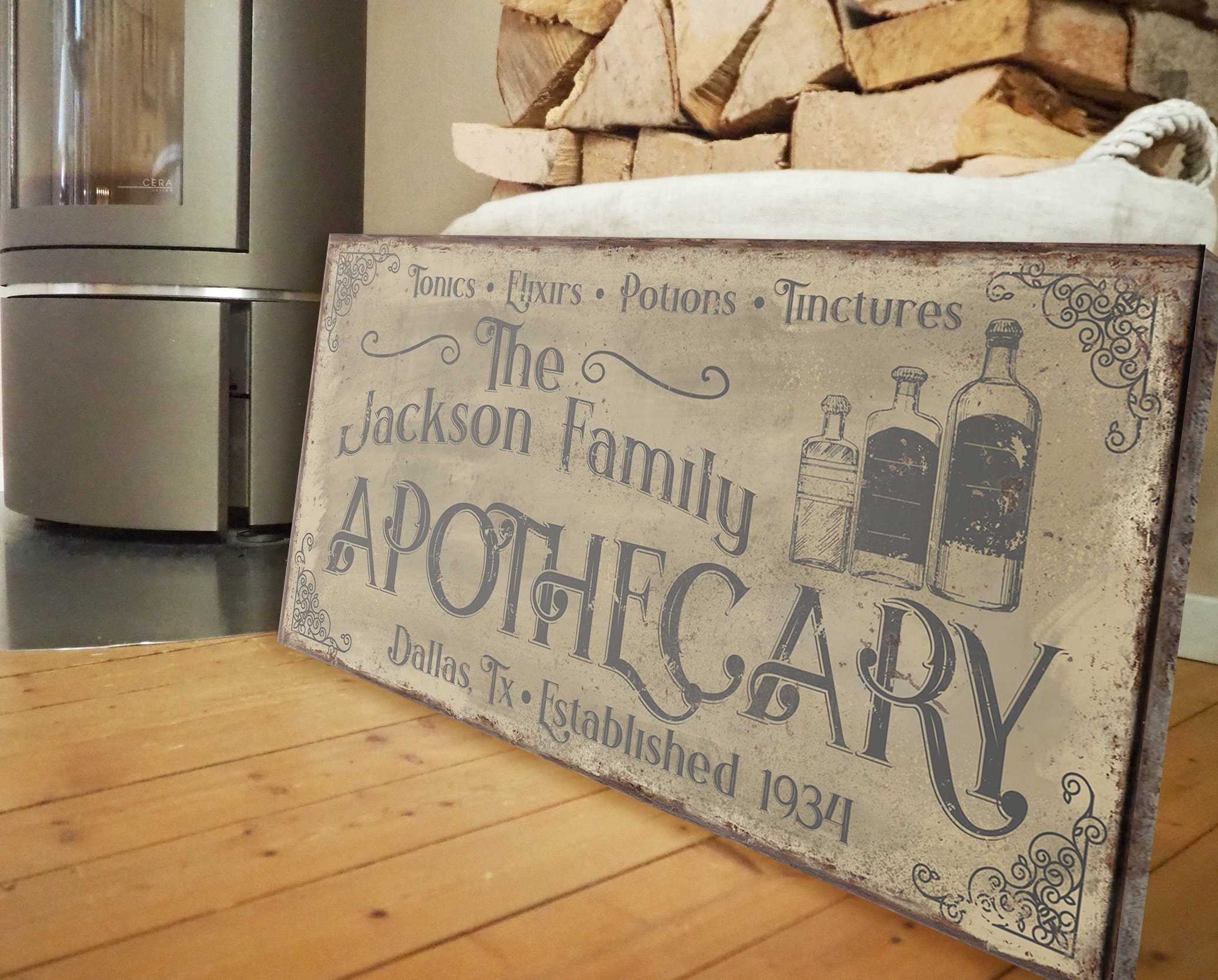 Custom Apothecary Sign Personalized Medicine Cabinet Signs Antique ...