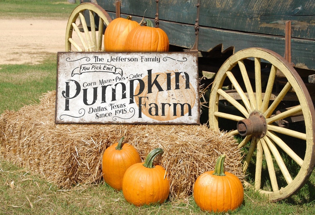 Pumpkin Farm Sign for Fall Pumpkin Patch Garden Sign Pumpkins U Pick ...
