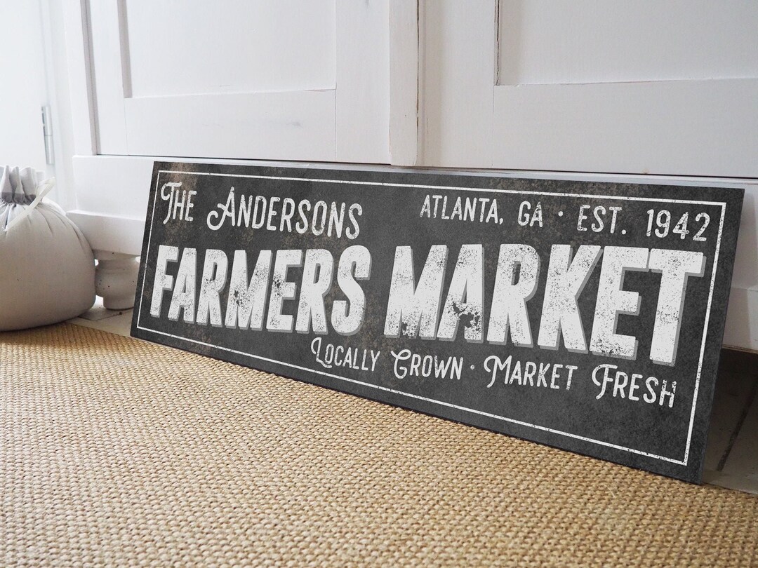 Personalized Farmhouse Decor Custom Farmers Market Sign Farm Signs ...