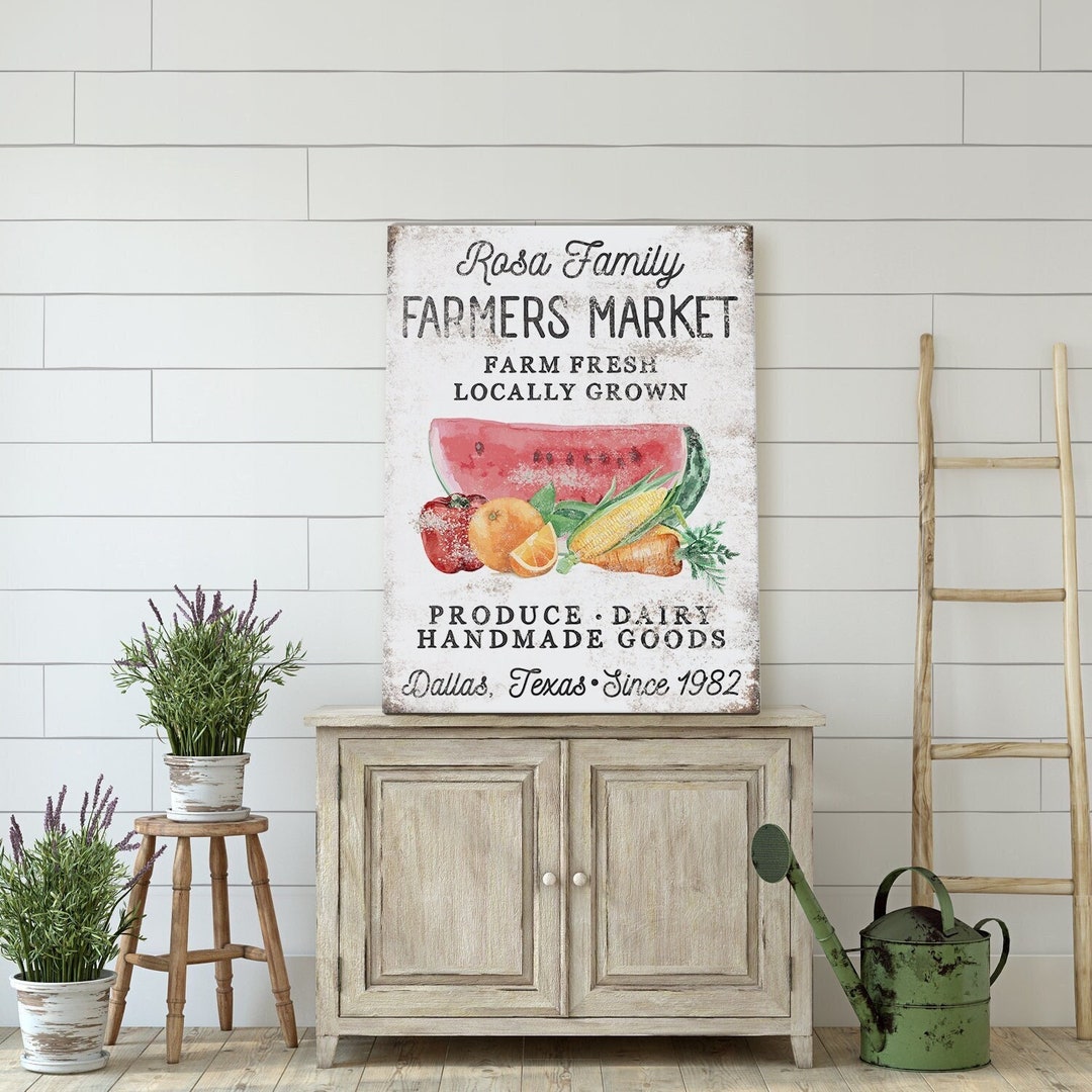 Personalized Farmers Market Sign Farmhouse Decor Gifts for Gardeners ...