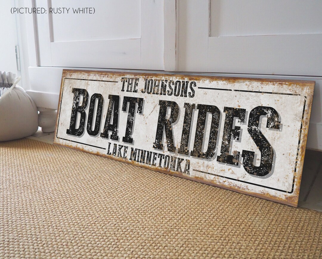 Custom Boat Rides Sign: Personalized Lake House Decor - Etsy