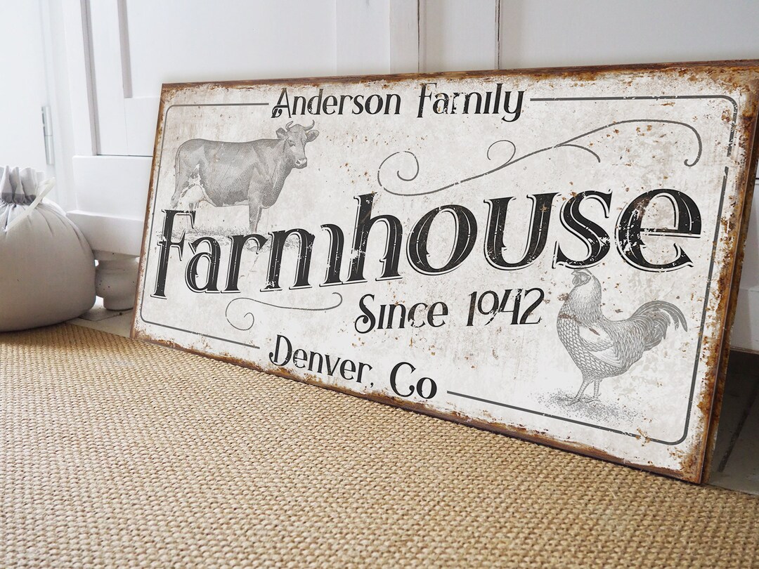 Custom Farmhouse Sign: Personalized Homestead, Barn, or Cabin Art - Etsy