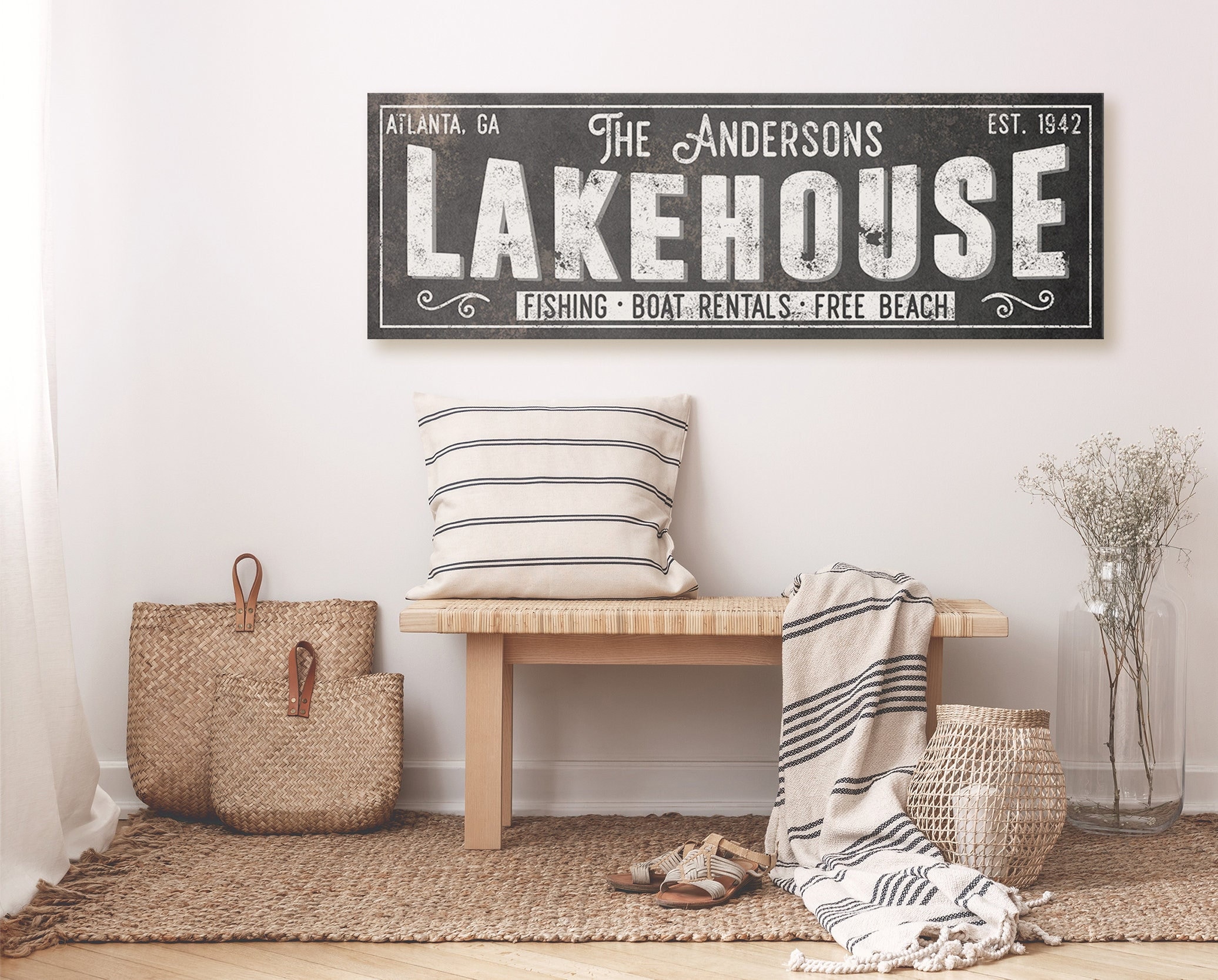 Custom Lake House Sign for Front Porch Lake Cabin Decor Rustic - Etsy